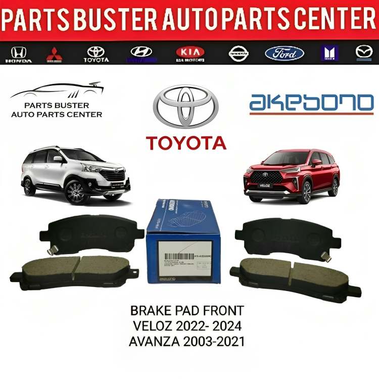 Akebono Brake Pad Front for Toyota Veloz 2022-2024 &Toyota Avanza 2003 ...