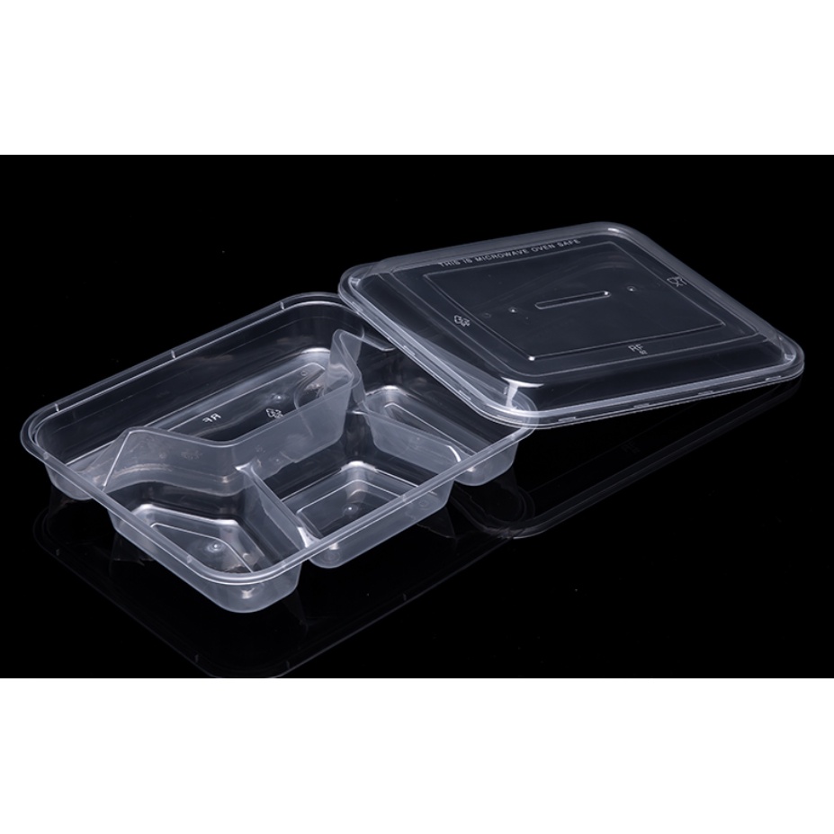[COD] Bento box plastic microwaveable container 3 compartment 4 ...