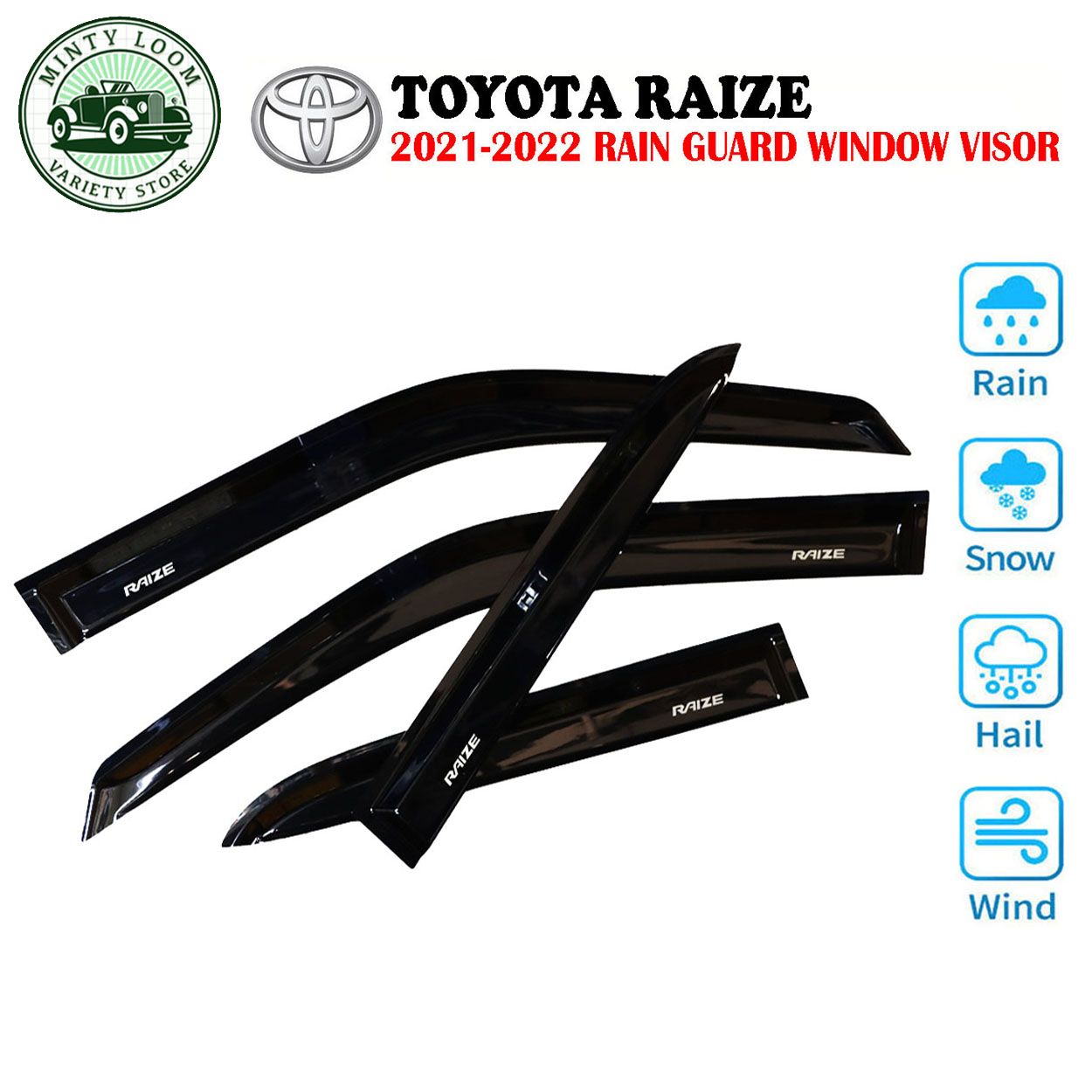 Toyota Raize (2021-2022) Rain Guard Window Visor | Lazada PH