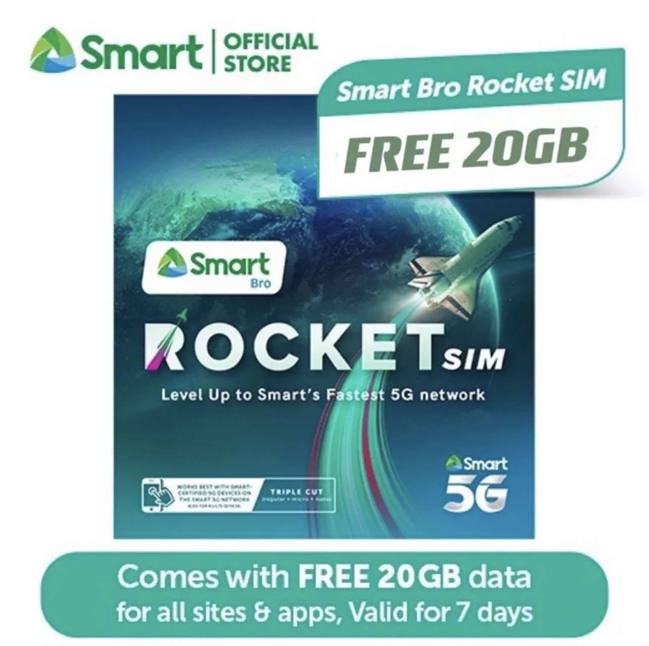 SMART 5G LTE Rocket sim Card Special Number 09397072777 | Lazada PH