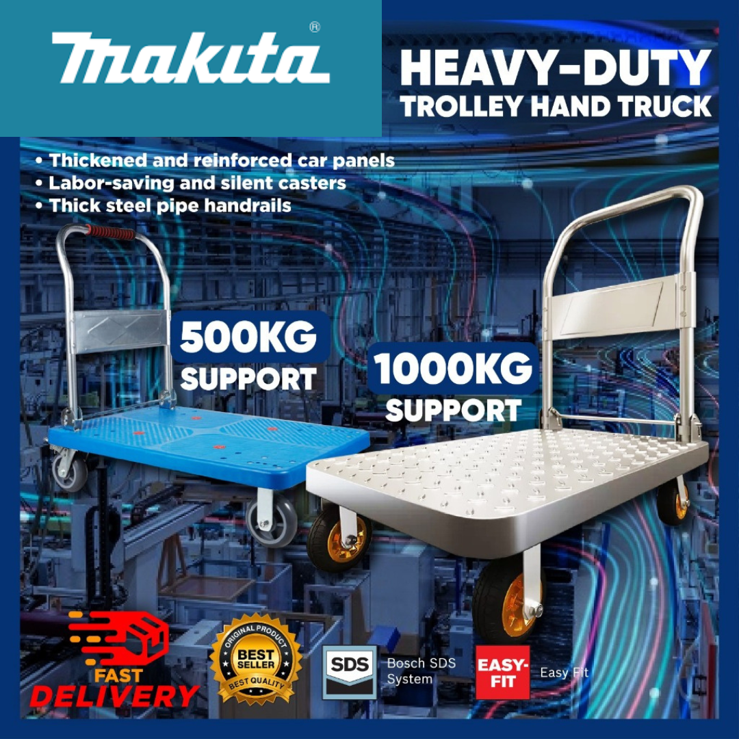 Foldable Trolley Hand Platform Trolley Capacity 500Kg / 1000Kg Steel ...
