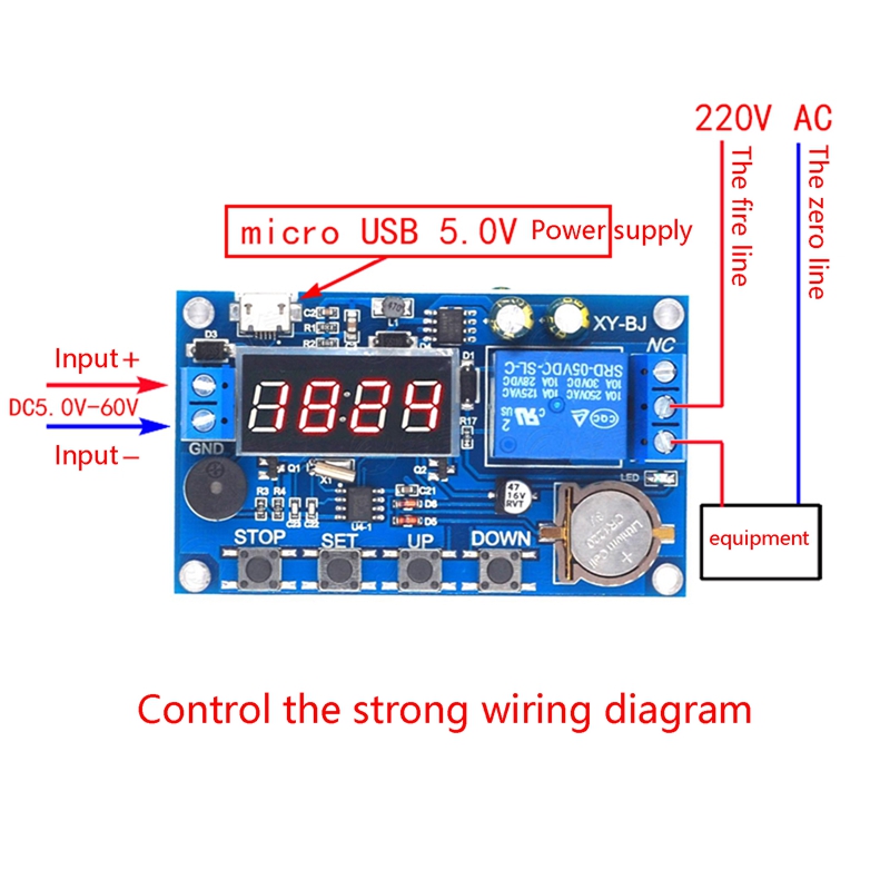 Real Time Timer Relay Module Timing Delay Switch DC 5V Control Clock ...