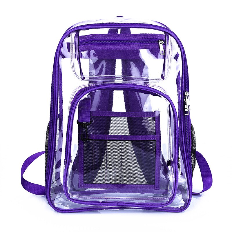 New PVC Transparent School Bag for Women Men See Through Backpacks ...