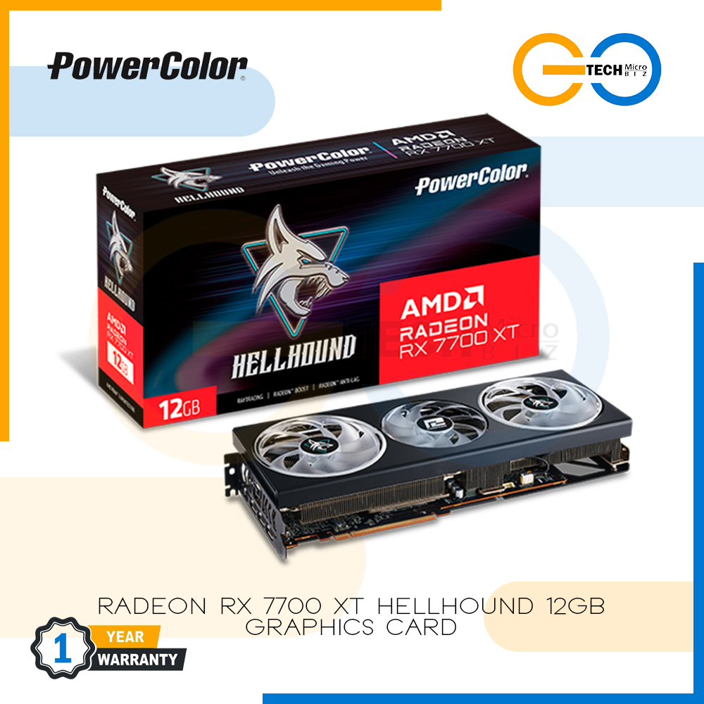 PowerColor Hellhound AMD Radeon RX 7700 XT 12GB GDDR6 Graphics Card Gpu ...
