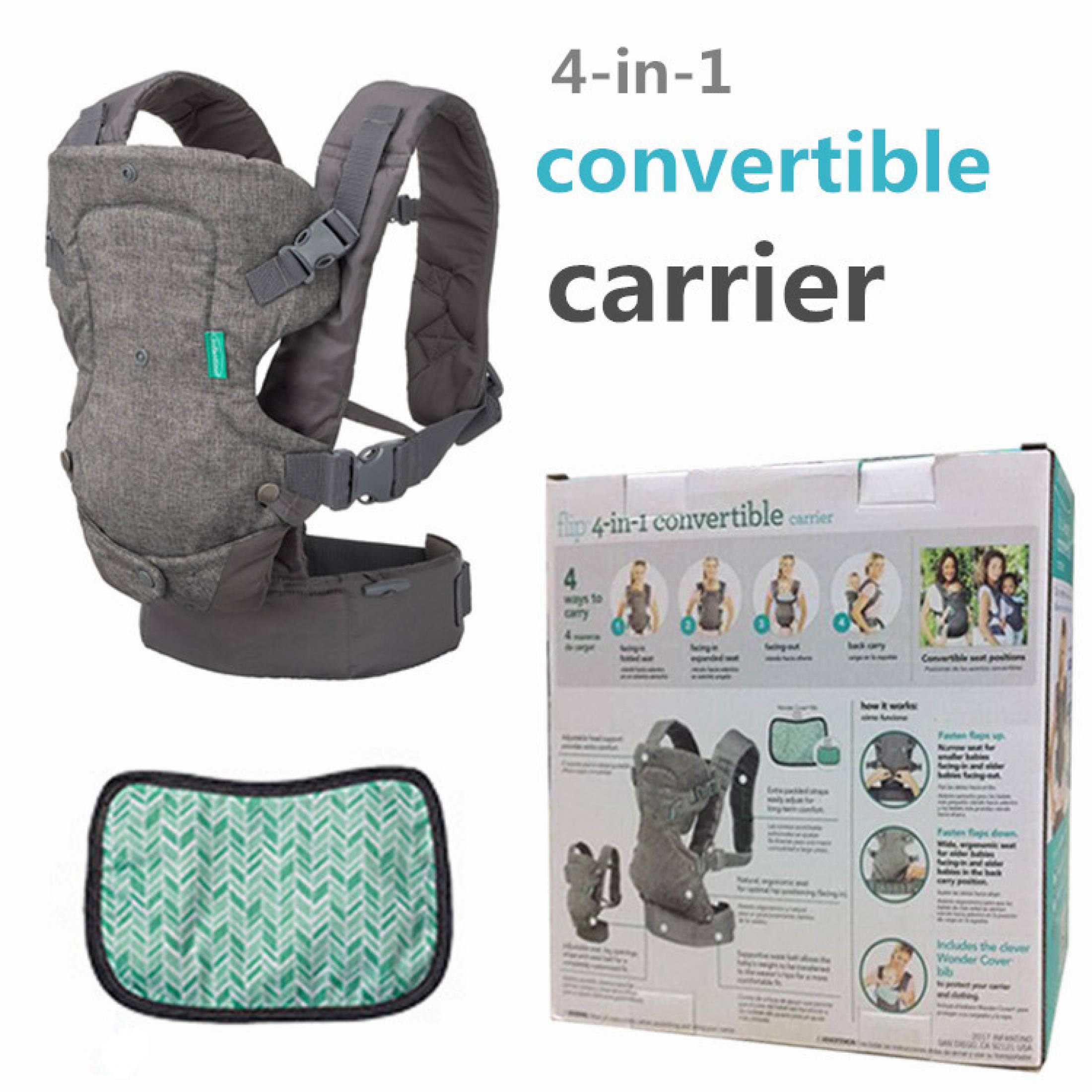 Baby Carrier INFANTINO Flip 4-in-1 Light Airy Convertible Carrier (with ...