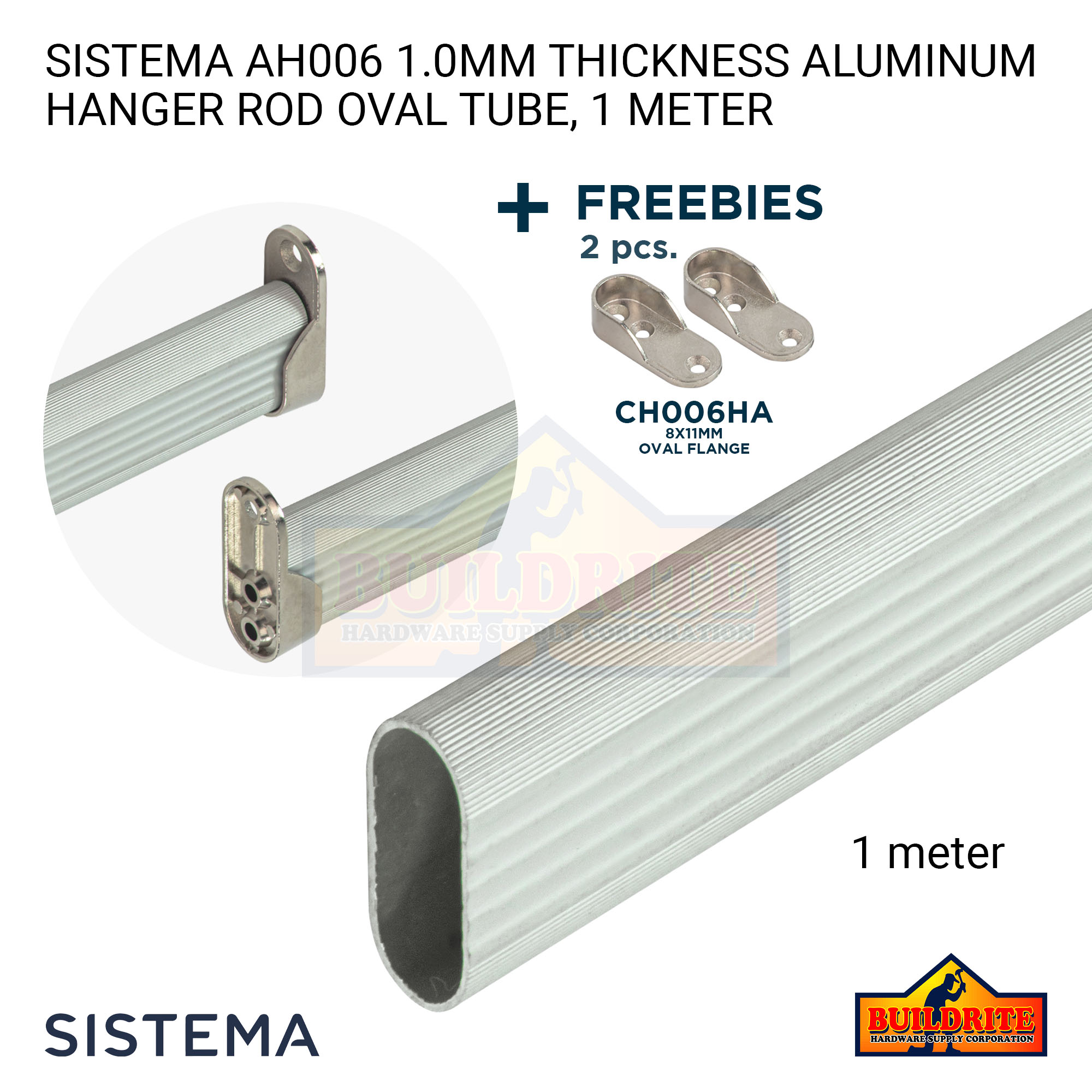 Sistema AH006.1.0 & CH006HA Silver Aluminum Aluminum Hanger Rod Oval ...