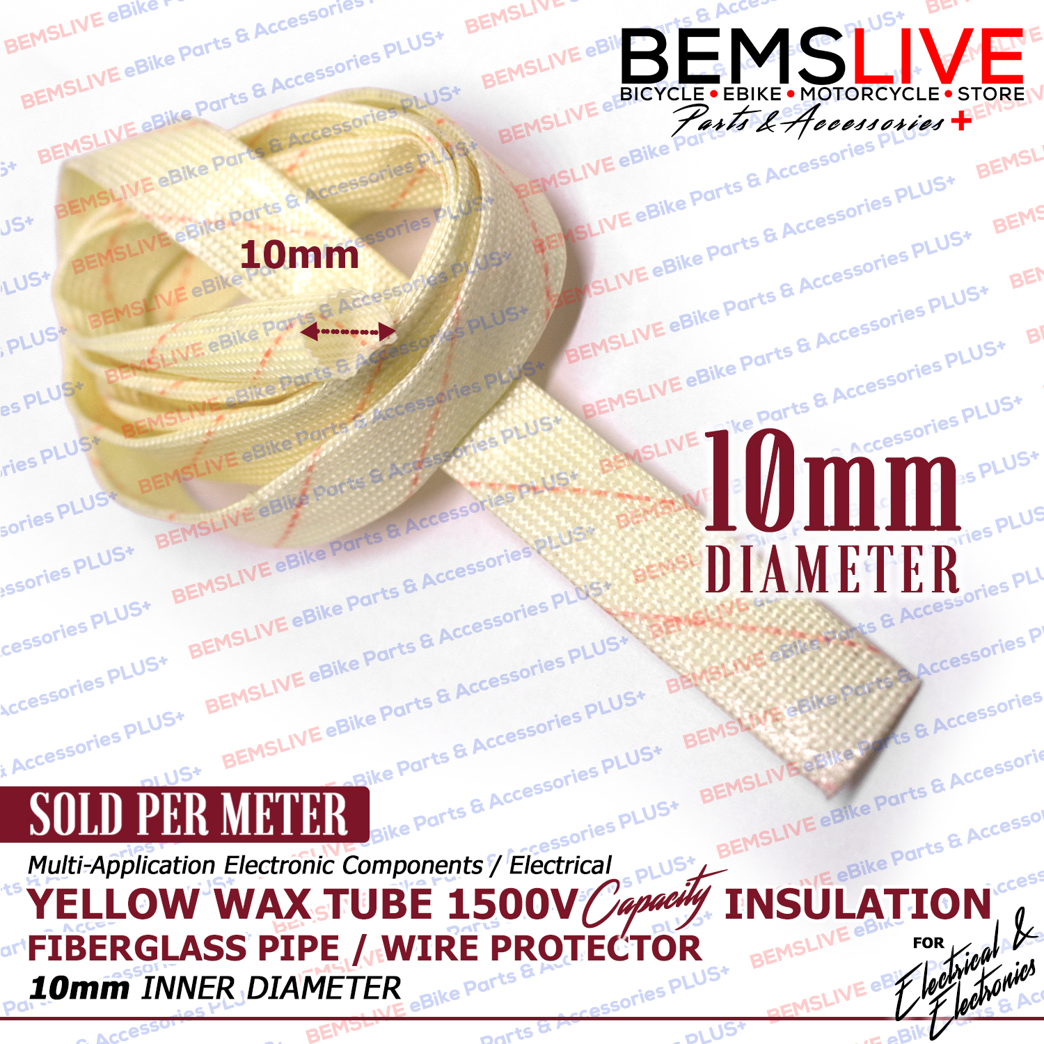 Waterproof Yellow Wax Tube Insulation 1500V capacity Fiber Glass Pipe ...