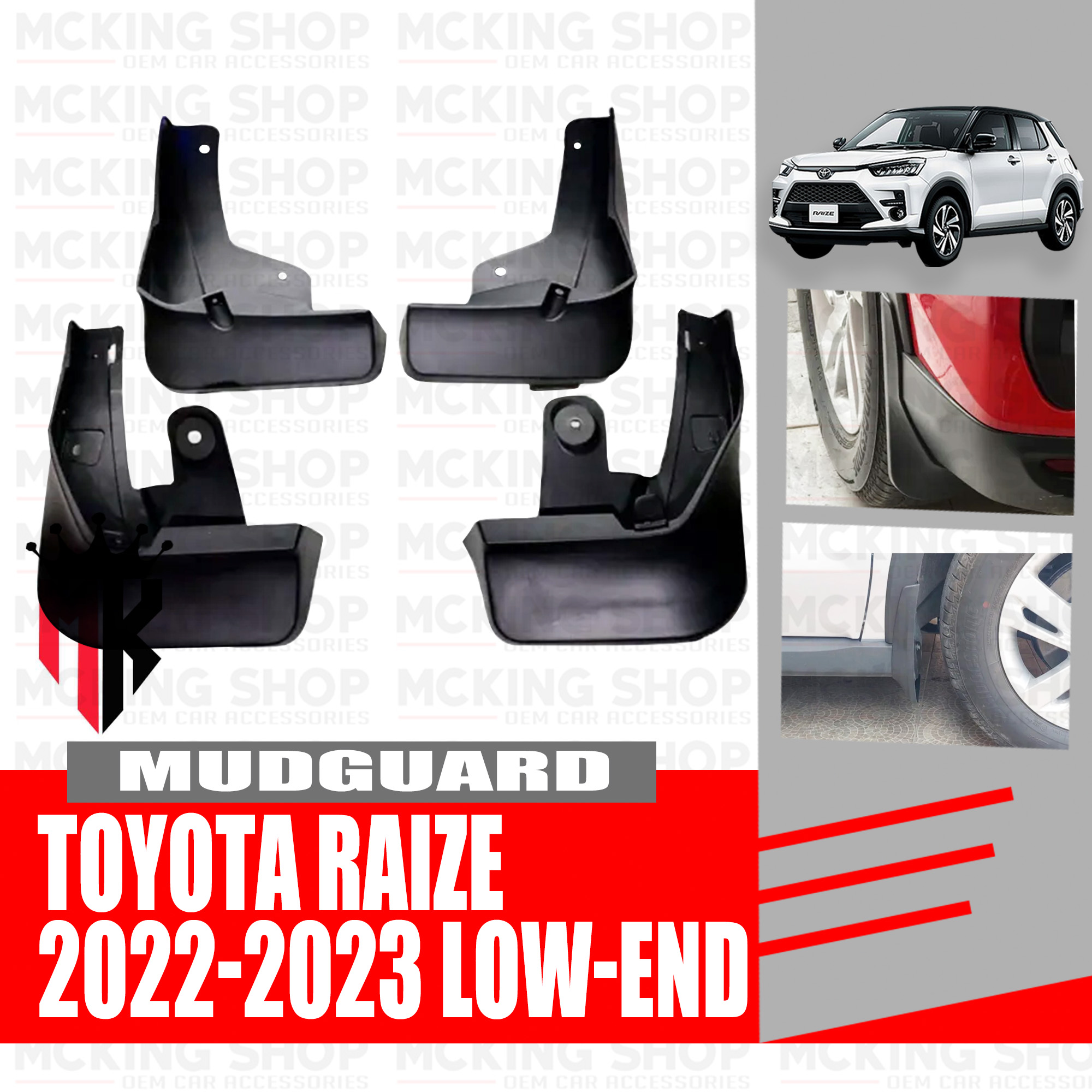 Toyota Raize 2022-2023 Low-End Mudguard / Mud guard Mudflap / Mud Flap ...