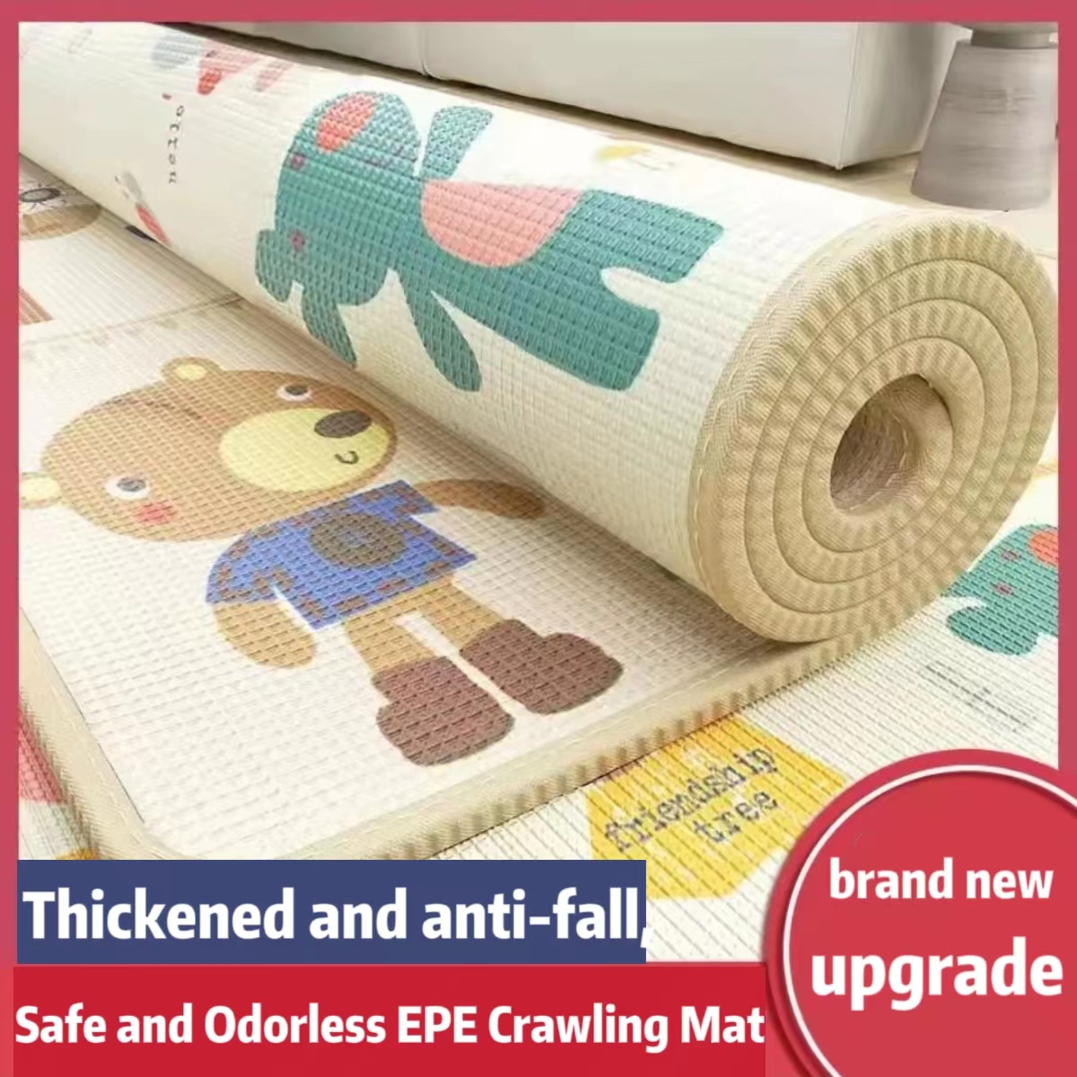 Baby Blanket Carpet Floor Mat Creeping Reversible Playmat Nonslip Rug ...