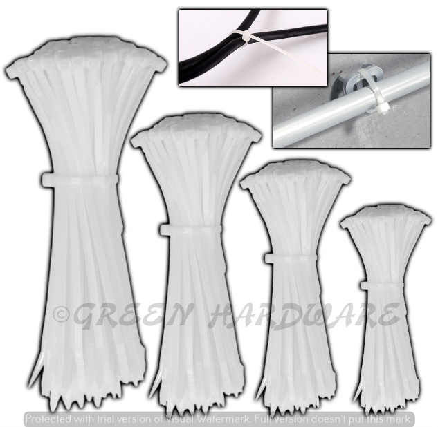 1PACK White Cable Zip Ties Black Heavy Duty (SOLD PER PACK) - Tensile ...