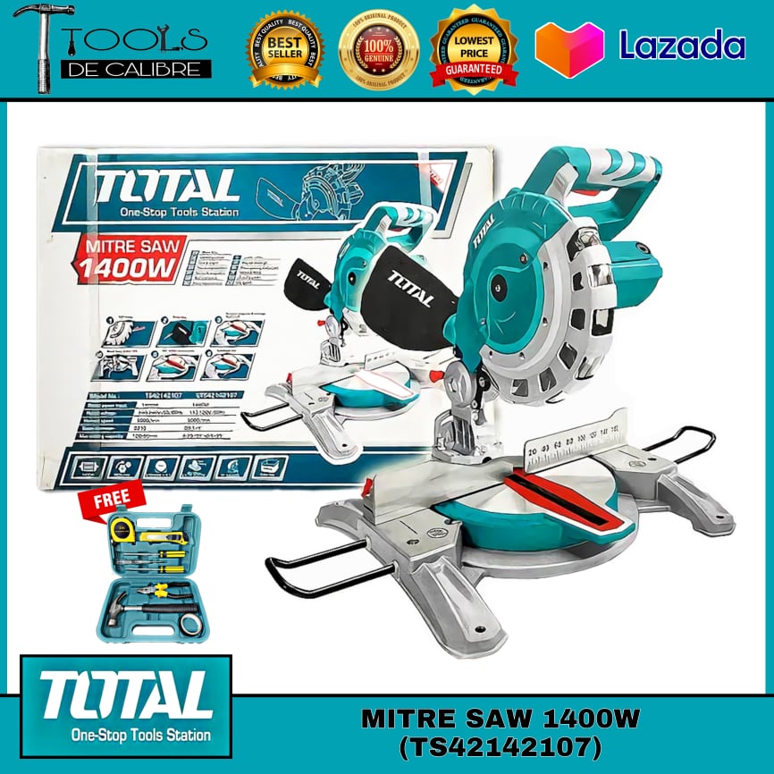 TOTAL Mitre Saw 1400W (TS42142107) w/ FREE TOOLSET | Lazada PH