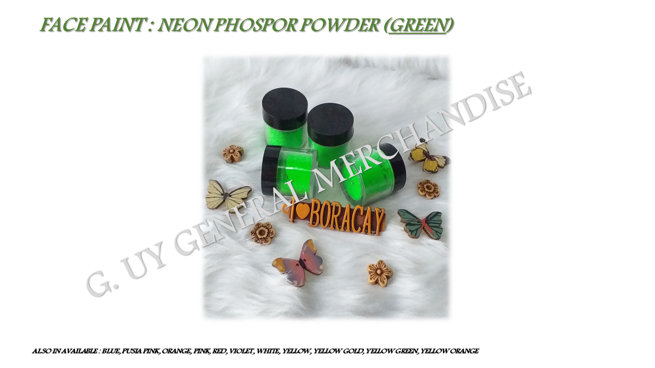 FACEPAINT;NEON PHOSPOR POWDER (GREEN) | Lazada PH
