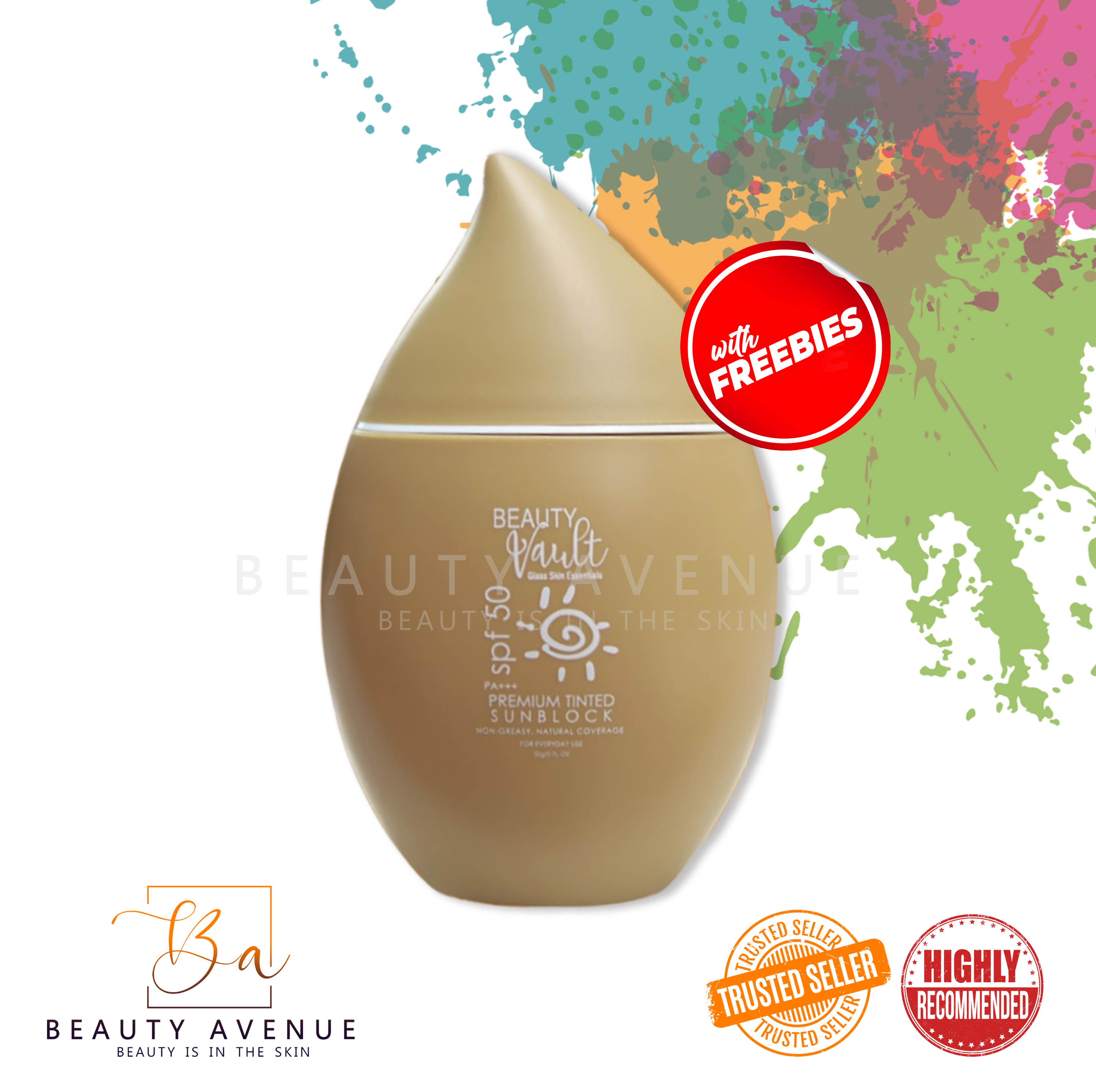 Beauty Vault Premium Tinted Sunblock Cream in EGG SHAPE (With Freebies ...
