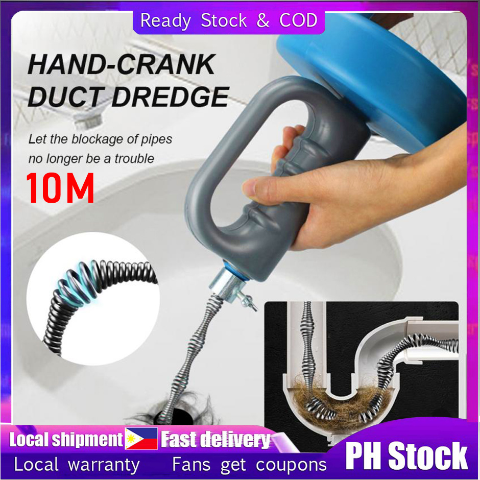 10 Meters Steel Plumbing Clog Drain Remover Tool Drain Snake Pipe ...