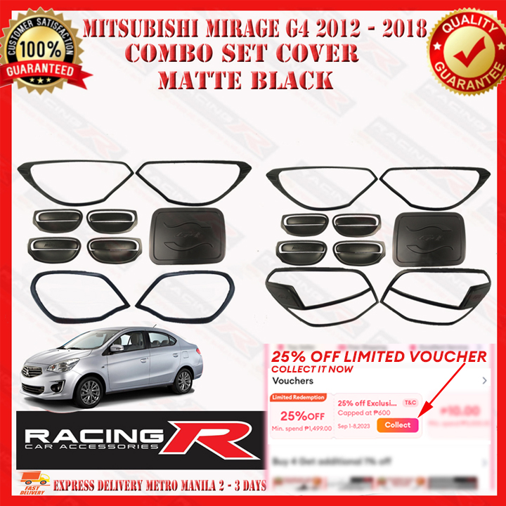 Mitsubishi Mirage G4 Sedan 2012 to 2018 Combo Set Garnish Cover Matte ...