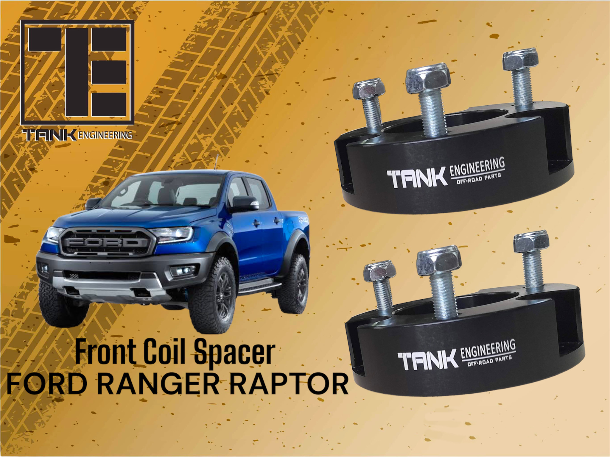 Tank Engineering 4x4 Front Coil Spacer 20mm Ford Ranger Raptor Quick ...