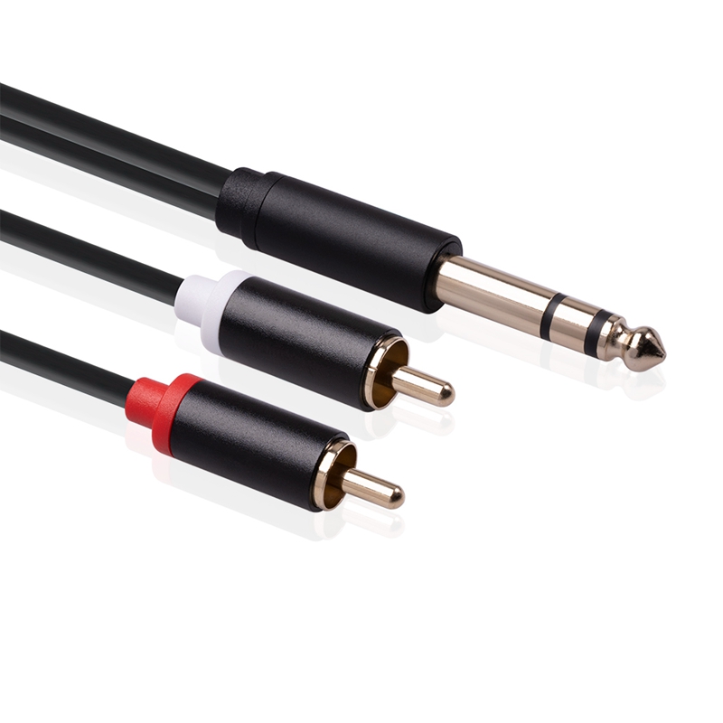 6.35 mm to 2RCA Cable, RCA Cable 6.35mm Male to 2 RCA Male Stereo Audio ...