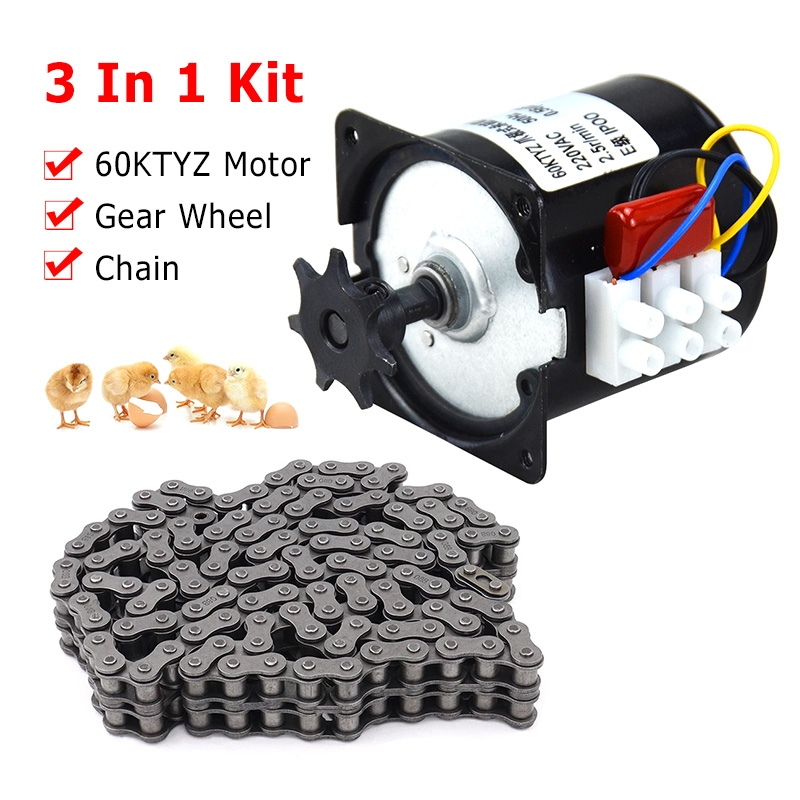 Egg motor turner set(220V 60KTYZ Synchronous Motor with Gear + Chain ...