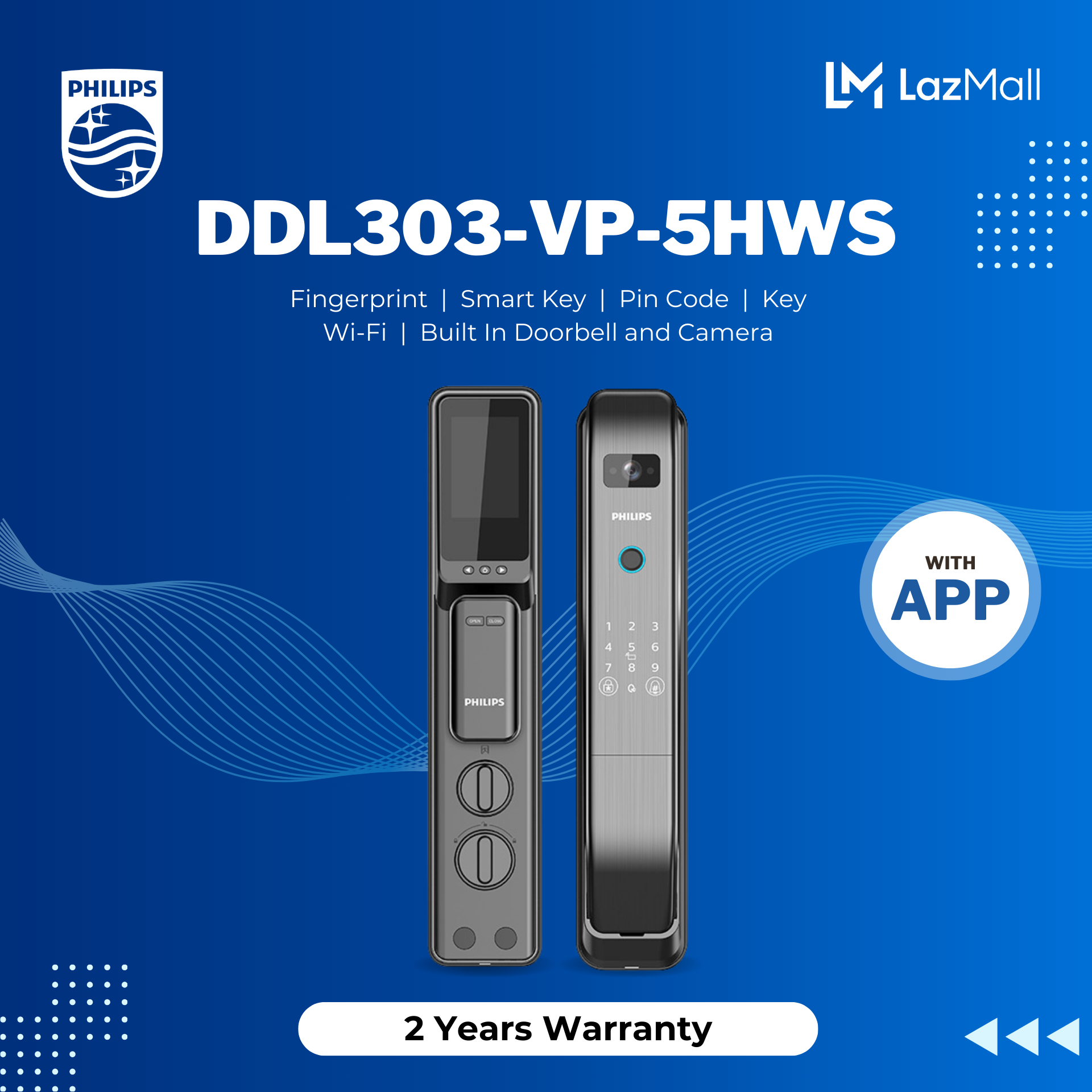 DDL303-VP-5HW Push - Pull Smart Lock - Fingerprint digital door lock ...