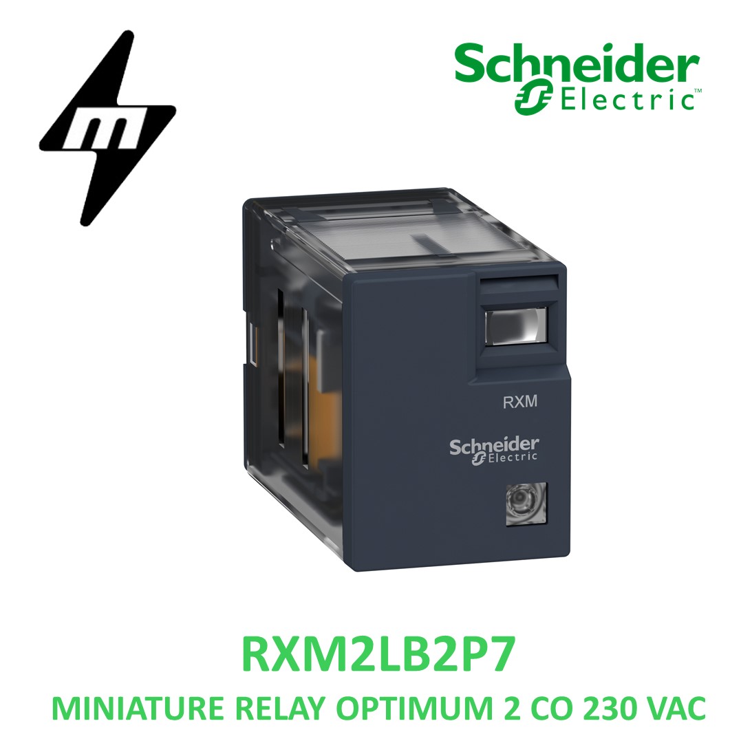 Schneider Electric RXM2LB2P7 Miniature plug-in Relay - Zelio RXM2L - 2 C/O - 230 V AC - 5 A ...