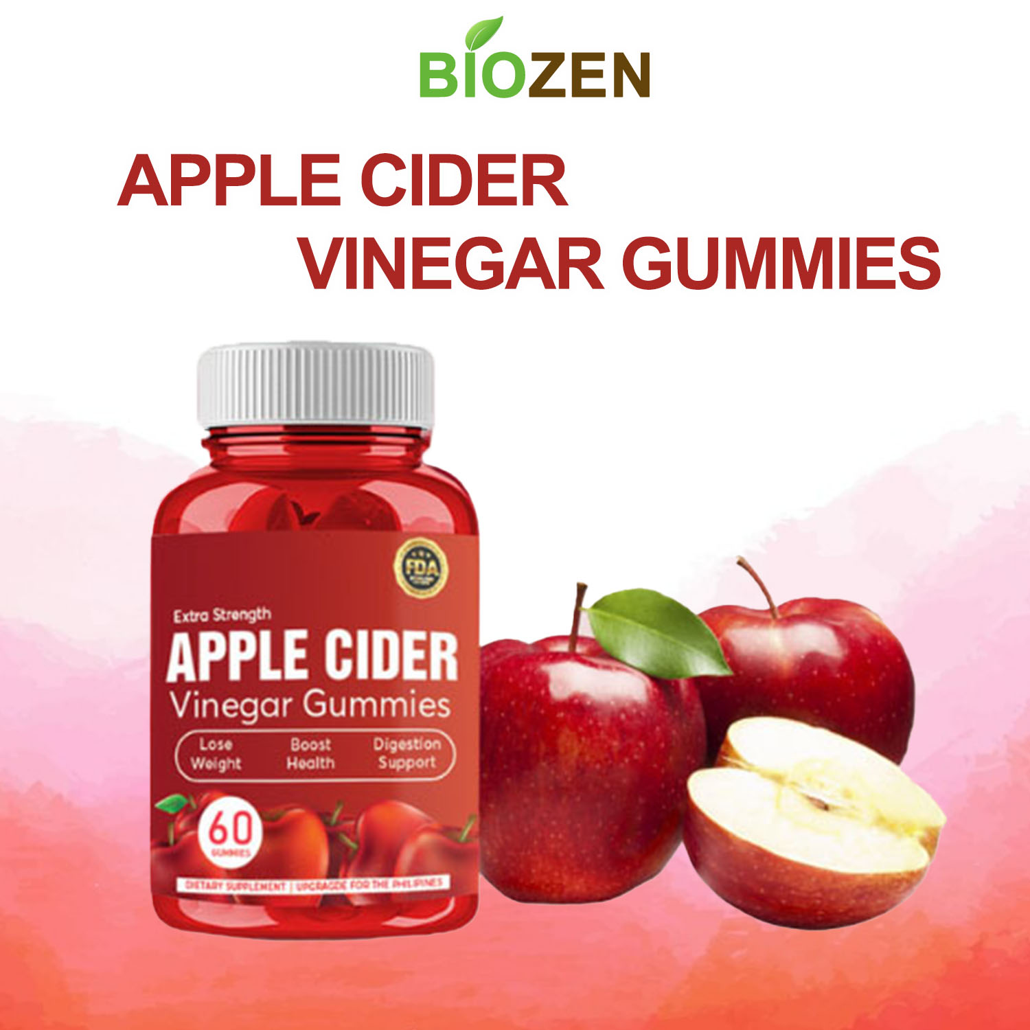 Biozen Apple Cider Vinegar Gummies Strengthens the immune system, helps ...
