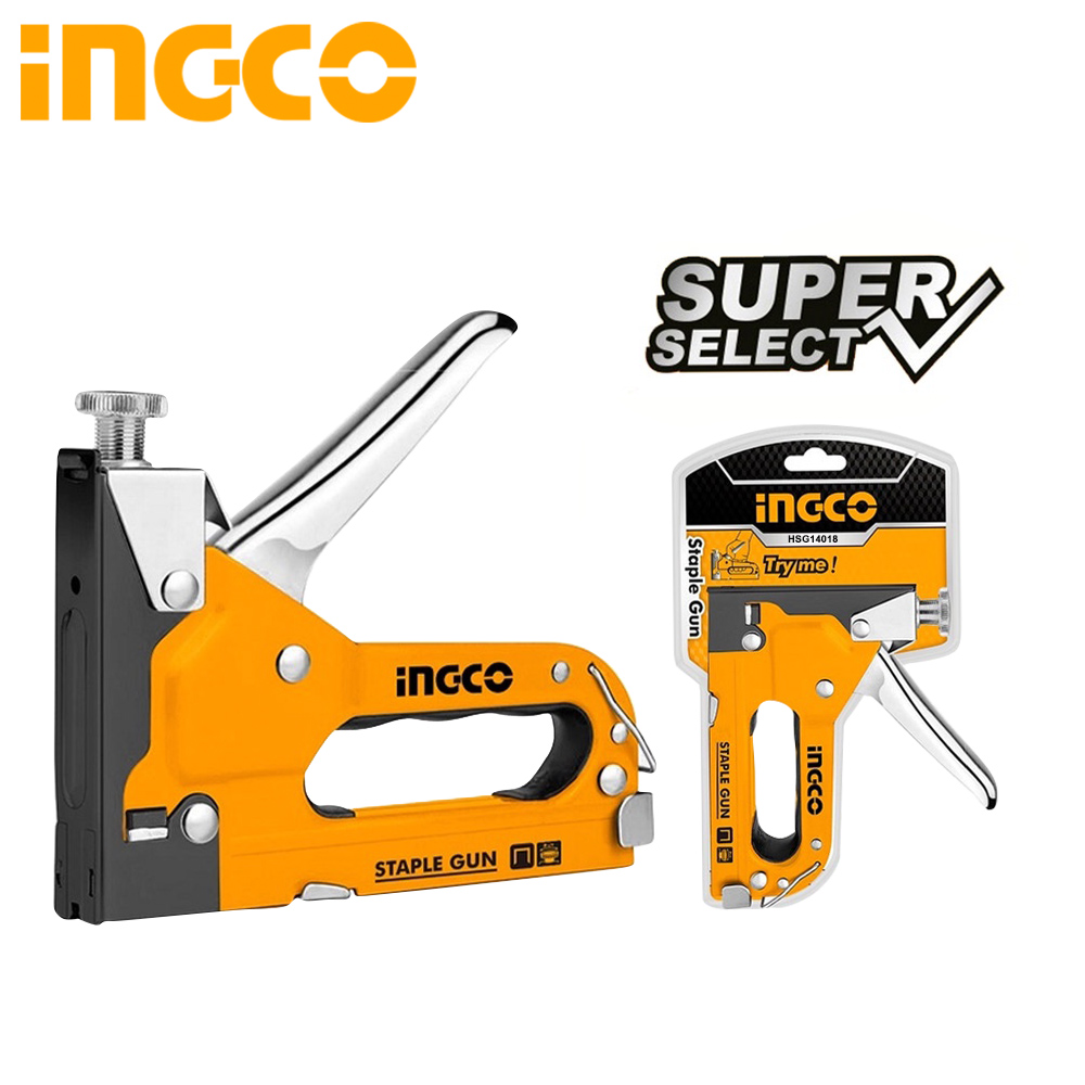 INGCO Industrial Grade Gun Tacker Staple Gun Tucker HSG14018 ING-HT ...