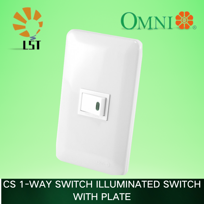 OMNI CS 1-WAY SWITCH ILLUMINATED SWITCH WITH PLATE | Lazada PH