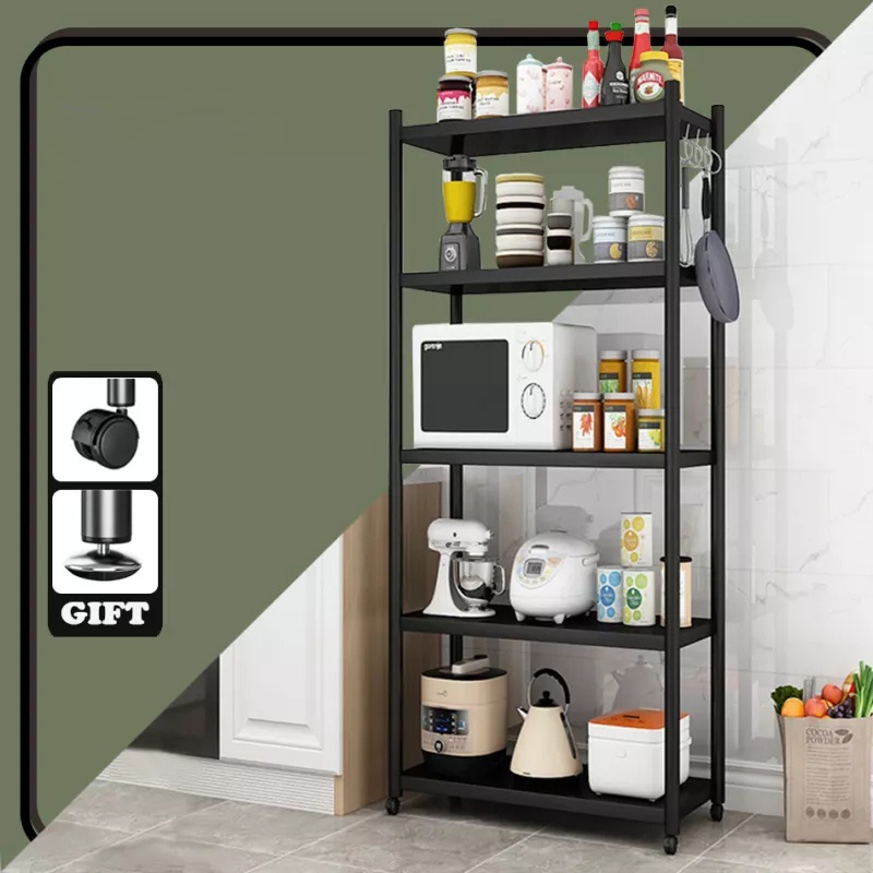 Kitchen Rack Multi-purpose 3/4/5 Layers Steel Storage Rack Shelf High ...