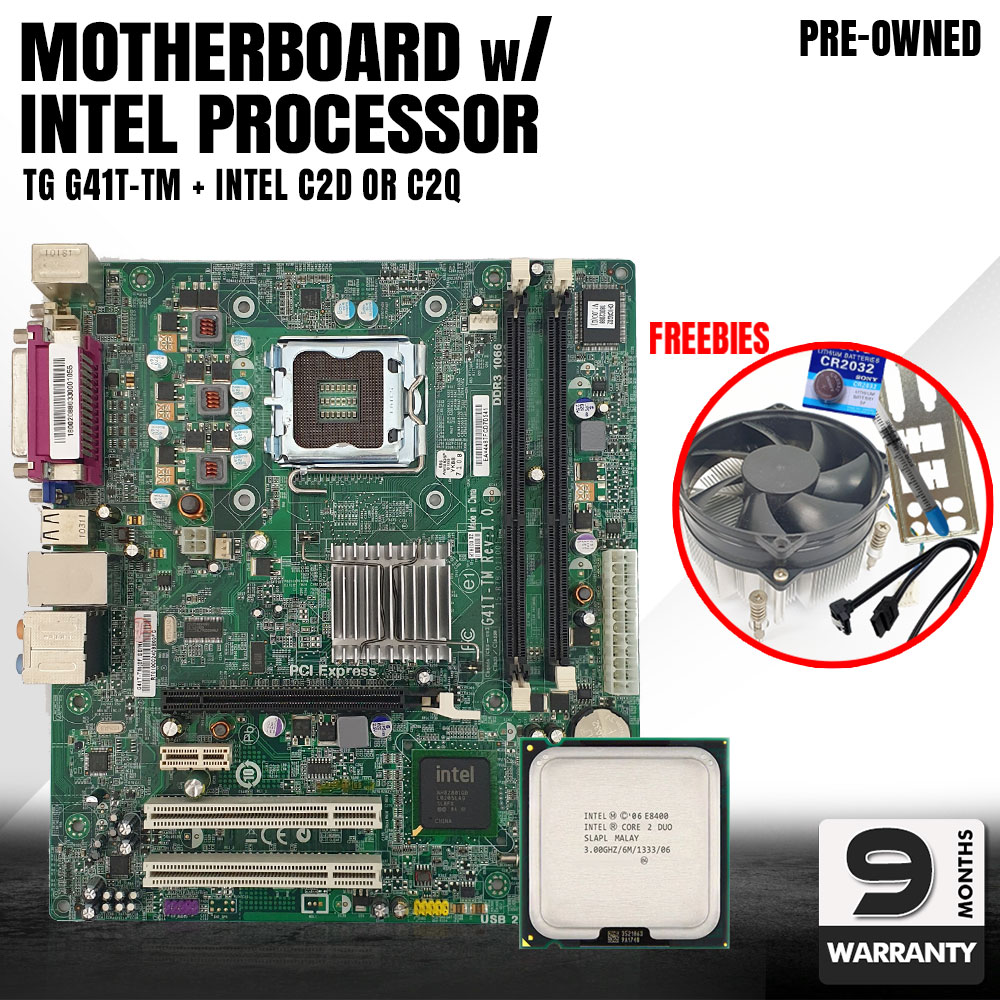 BUNDLE Socket 775 G41 Motherboard with C2D or C2Q Processor DDR3 Micro ...