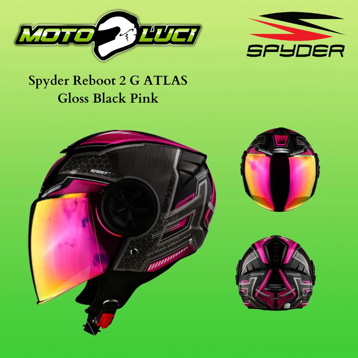 SPYDER REBOOT 2 ATLAS HALF FACE HELMETS | Lazada PH