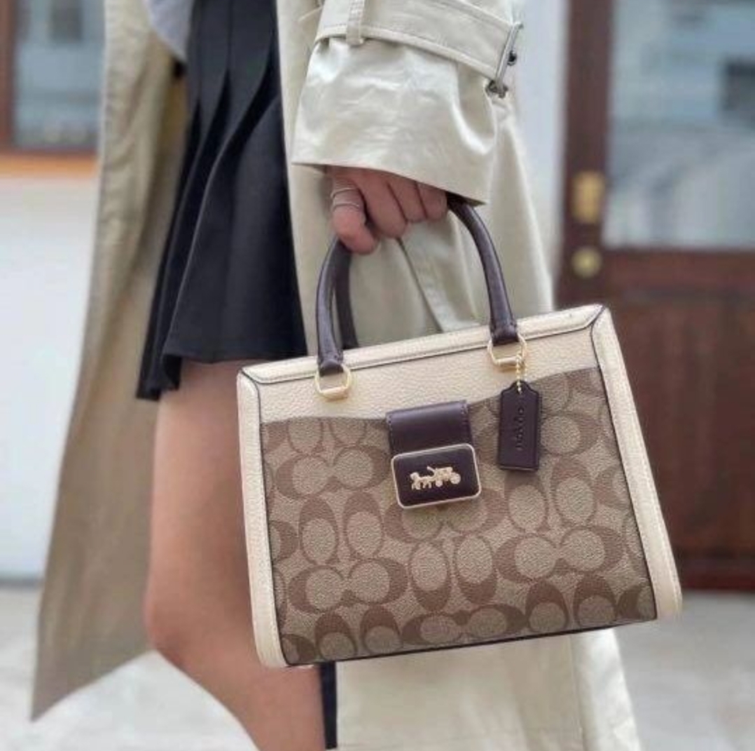 Original Coach CC142 Grace Carryall In Signature Canvas snake-embossed ...
