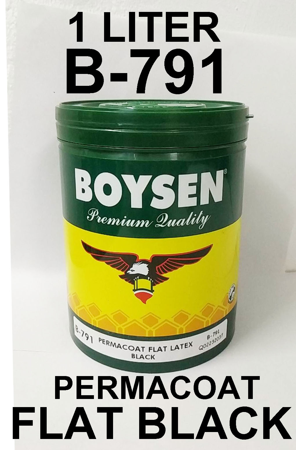 BOYSEN B-791 PERMACOAT LATEX FLAT BLACK ( 1 LITER ) ------------------------ B791 FLAT BLACK 1 ...