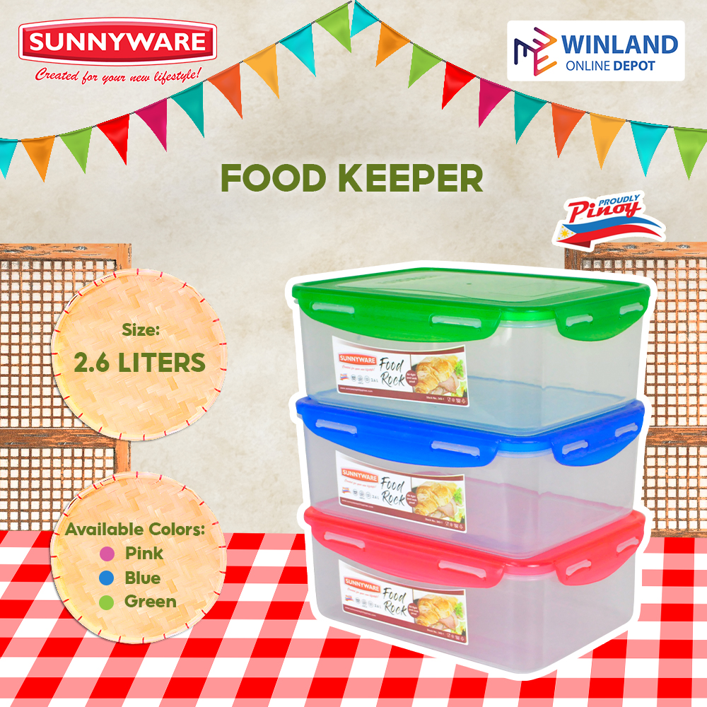 SUNNYWARE by Winland 2.6L | 2600mL Food Rack / Food Keeper Air Tight Storage Container 343-1 ...