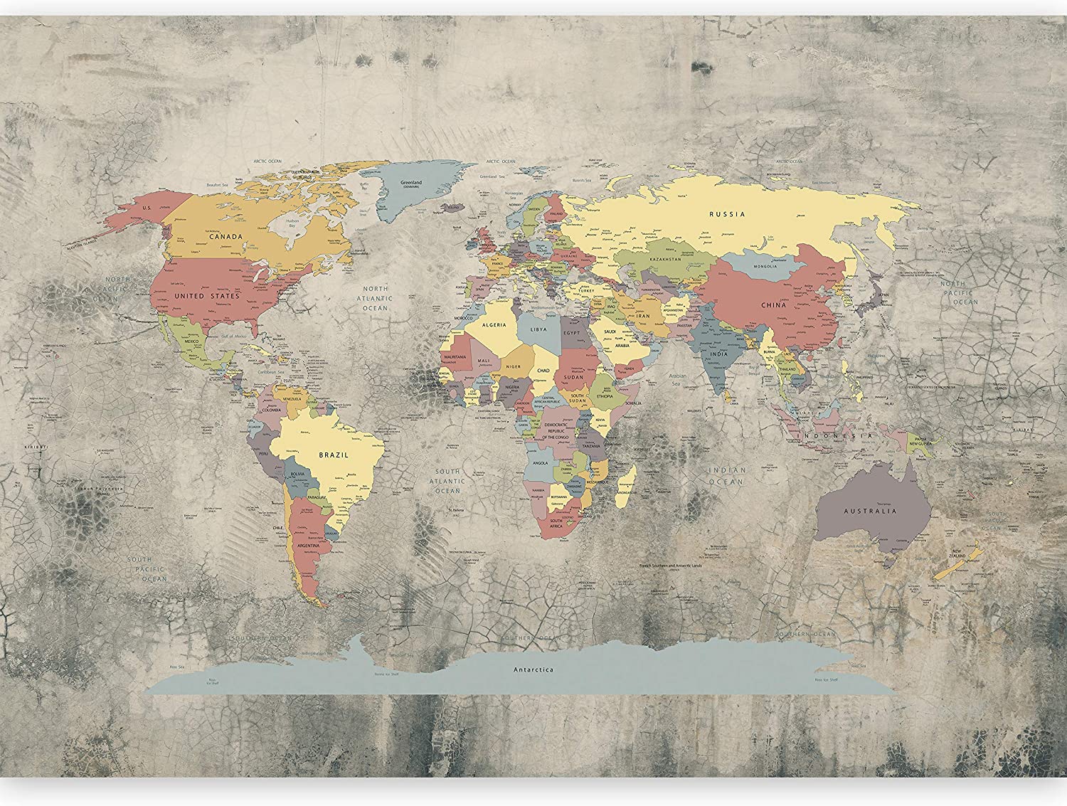 Poster World Map Map Canvas Painting Wall Art Wall Photo Mural Art ...