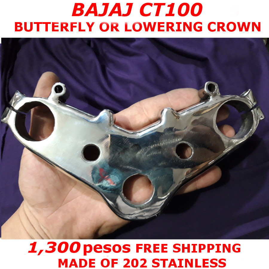 Bajaj CT100 & CT125 Lowering Crown, Butterfly, Stainless | Lazada PH