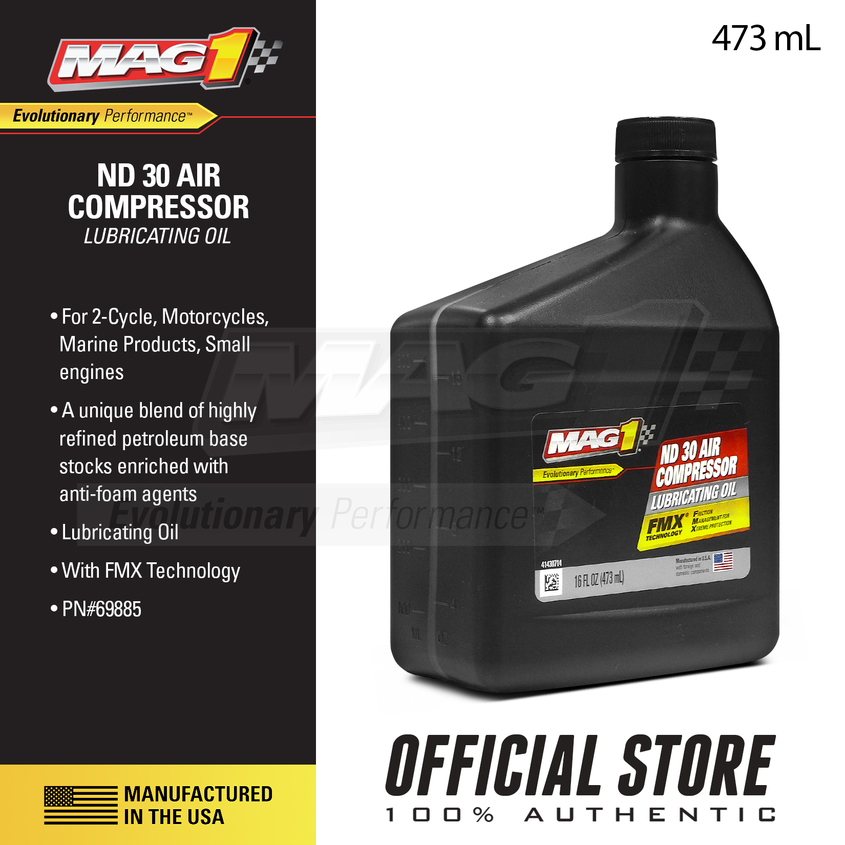 MAG 1 Official Air Compressor Oil for 2-Cycle, Motorcycles, Marine ...