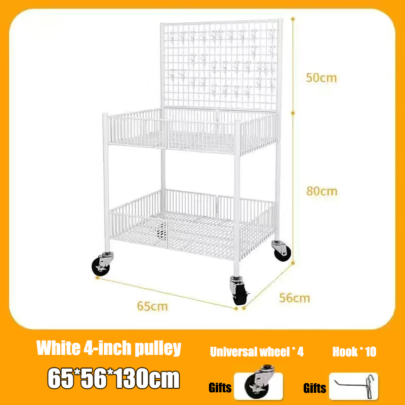 Metal 2-layer trolley promotional booth With wheels collapsible food ...