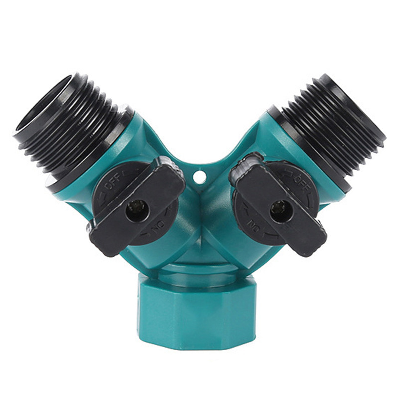 Y-Type Watering Connector Two Way Garden Tap 3/4" Garden Water Faucet ...