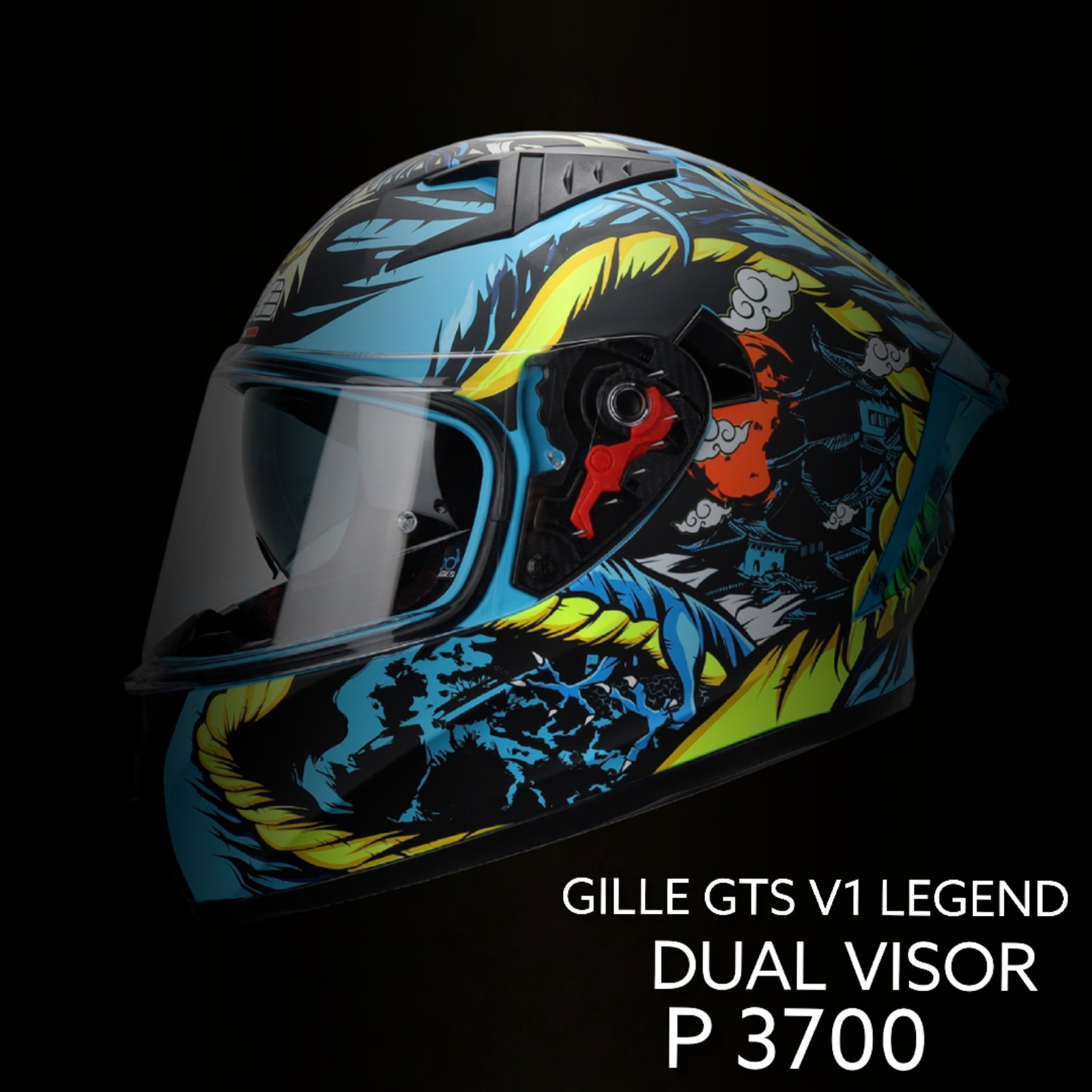 Gille Helmet GTS-V1 LEGEND Matte Blue DULA VISOR FULL FACE HELMET ...