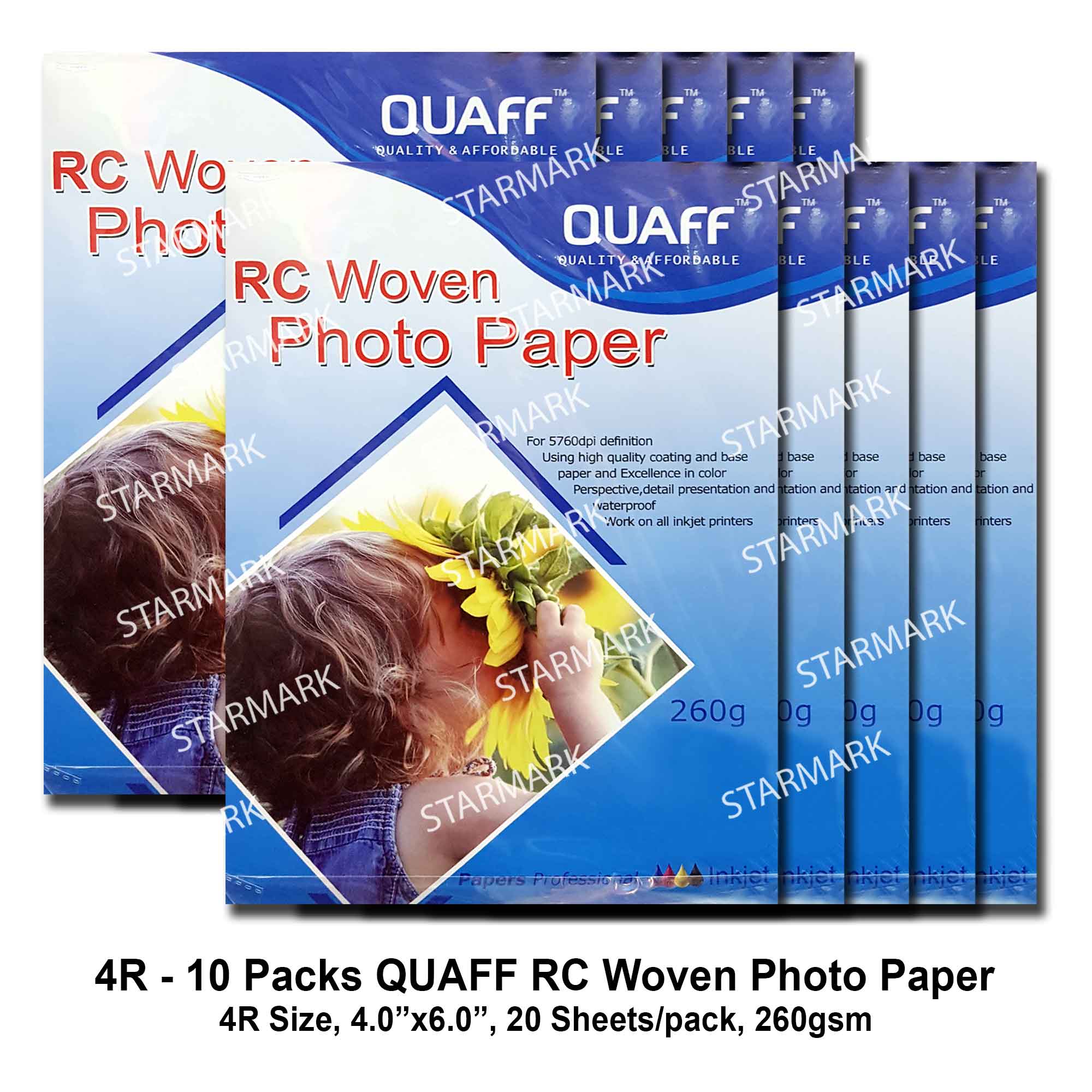 10 Packs Quaff RC Woven Photo Paper Papers Photopaper Photopapers - 4R ...