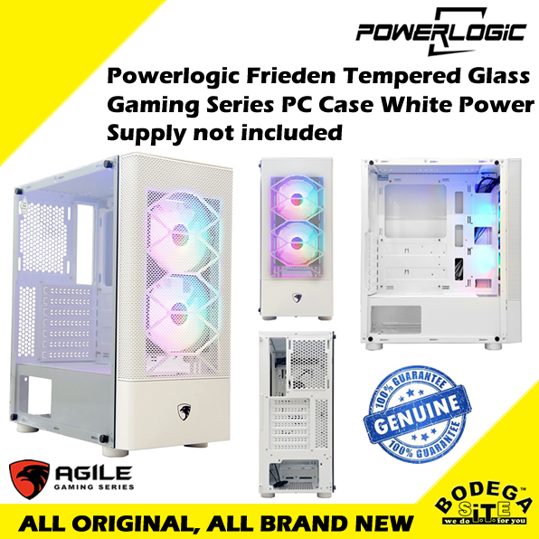Powerlogic Frieden Tempered Glass Gaming Series PC Case White Power ...