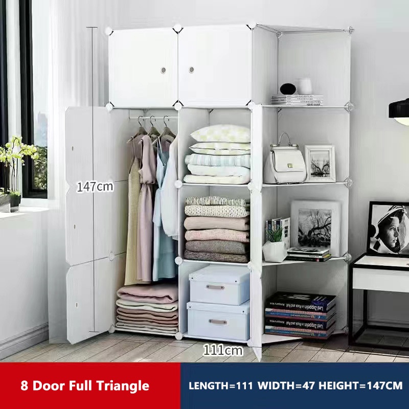 Multi Design Clothes Cabinet Screwless DIY Wardrobe Stackable ...