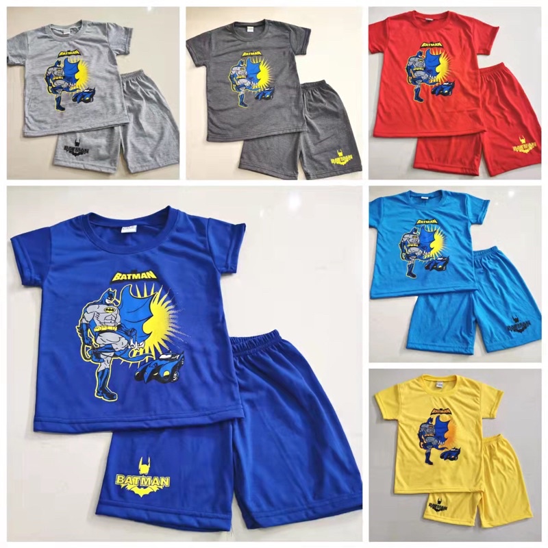 cartoon characters Batman Boys Kids Terno Shorts (1-5 y/o) | Lazada PH