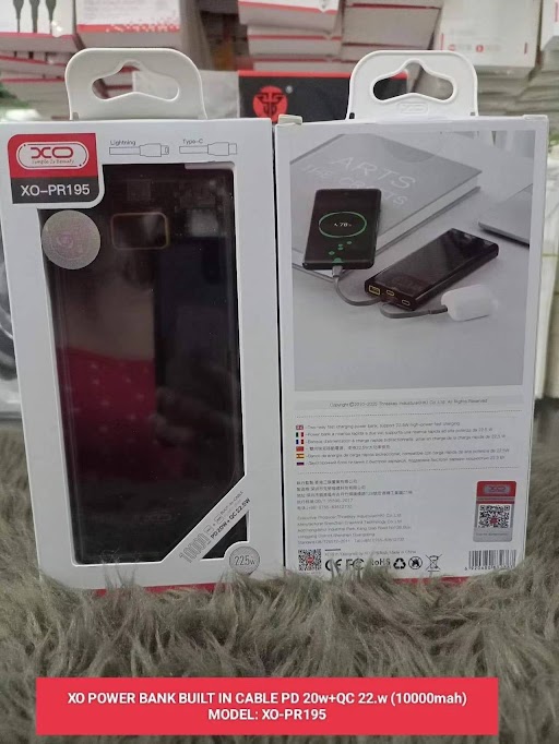 XO-PR196 Transparent PowerBank With built in Cable PD 20W + QC 22W | Lazada PH