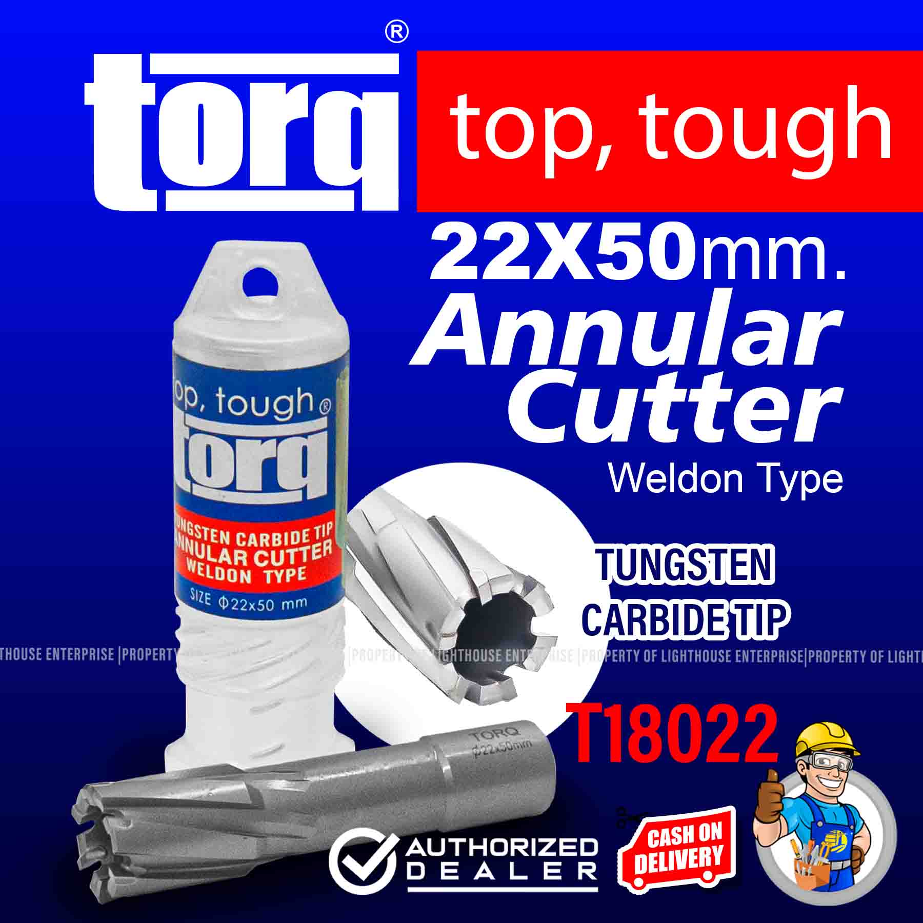 TORQ Annular Cutter Weldon Type Tungsten Carbide Tipped (16, 18, 20, 22 ...