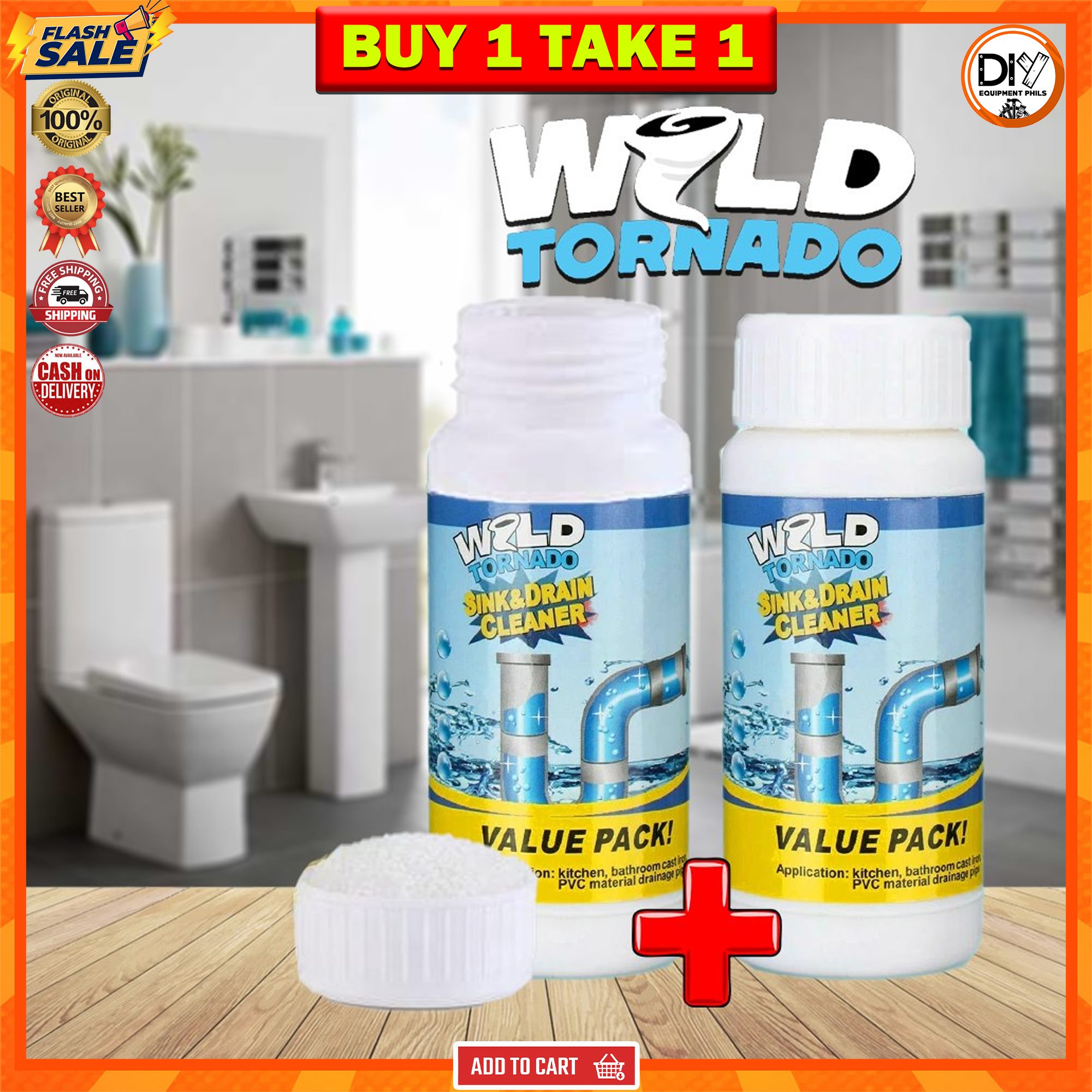 ORIGINAL BUY 1 TAKE 1 WILD TORNADO POWERFUL SINK & DRAIN CLEANER HIGH ...