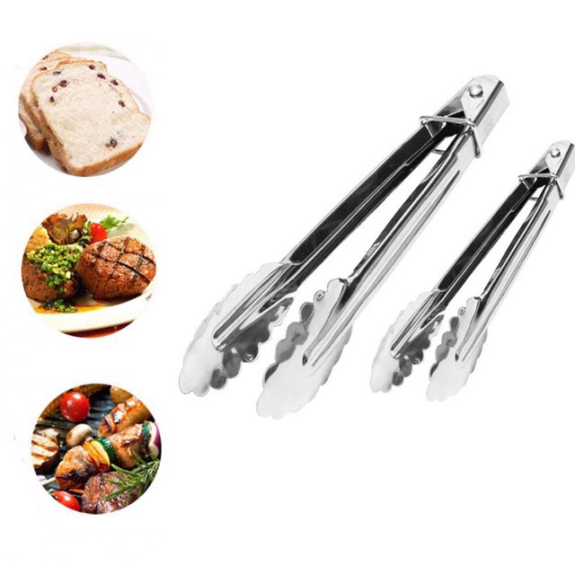 Stainless Steel Food Tong Food Clip Cooking Utensils Serving BBQ Tong ...