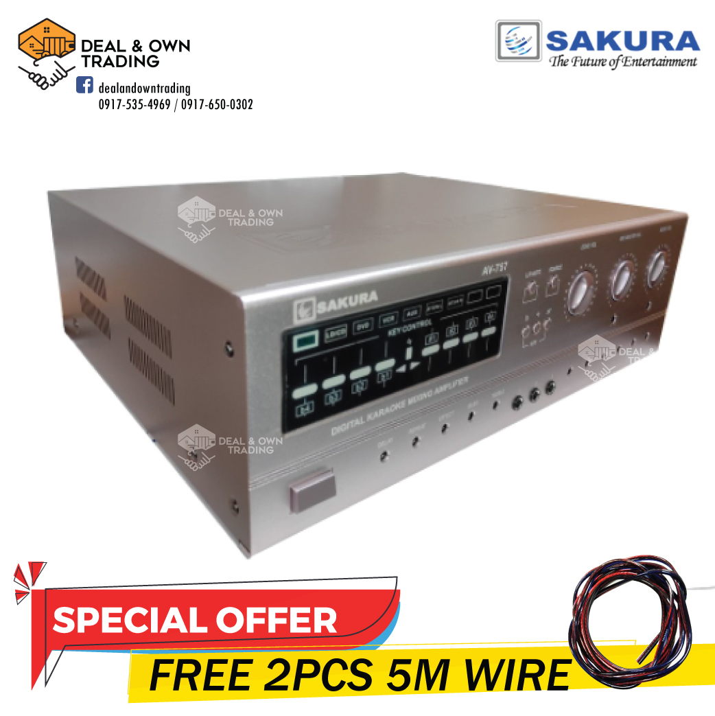 Sakura AV-757 1650 Watts x 2CH Digital Karaoke Mixing Amplifier | Lazada PH