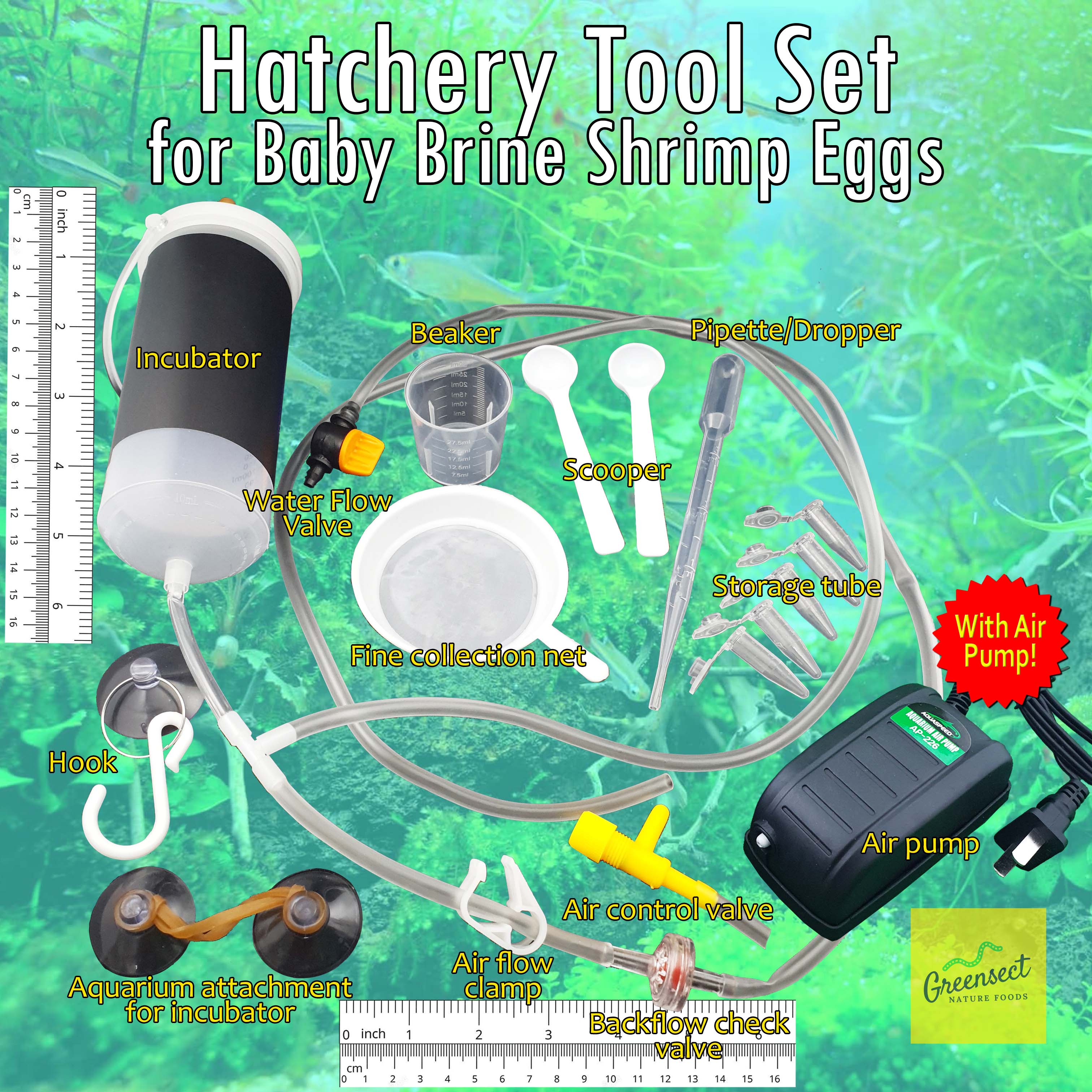 Hatchery tool with pump for Baby Brine Shrimp Egg Artemia Cyst BBS ...