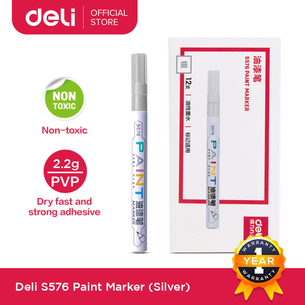 Deli S576 Paint Marker Silver | Lazada PH
